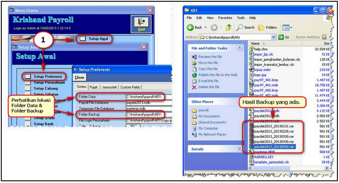 Bagaimana cara restore data dari data backup